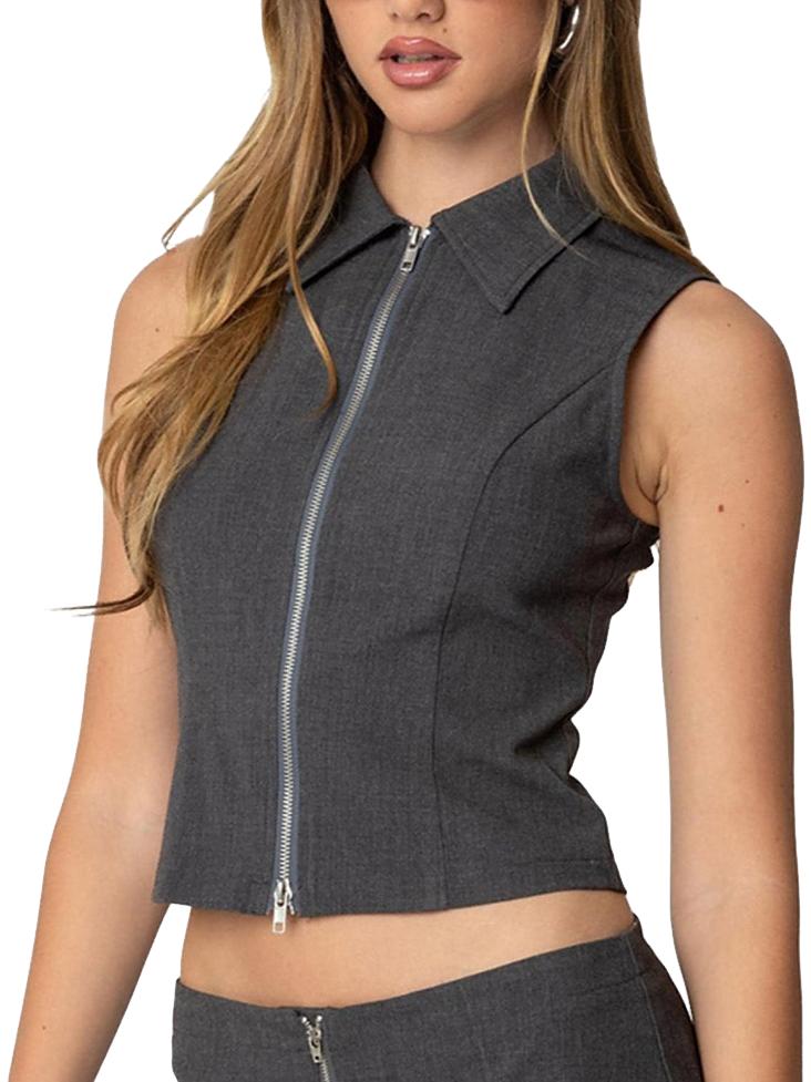 EDIKTED Edikted allie collared zip up top